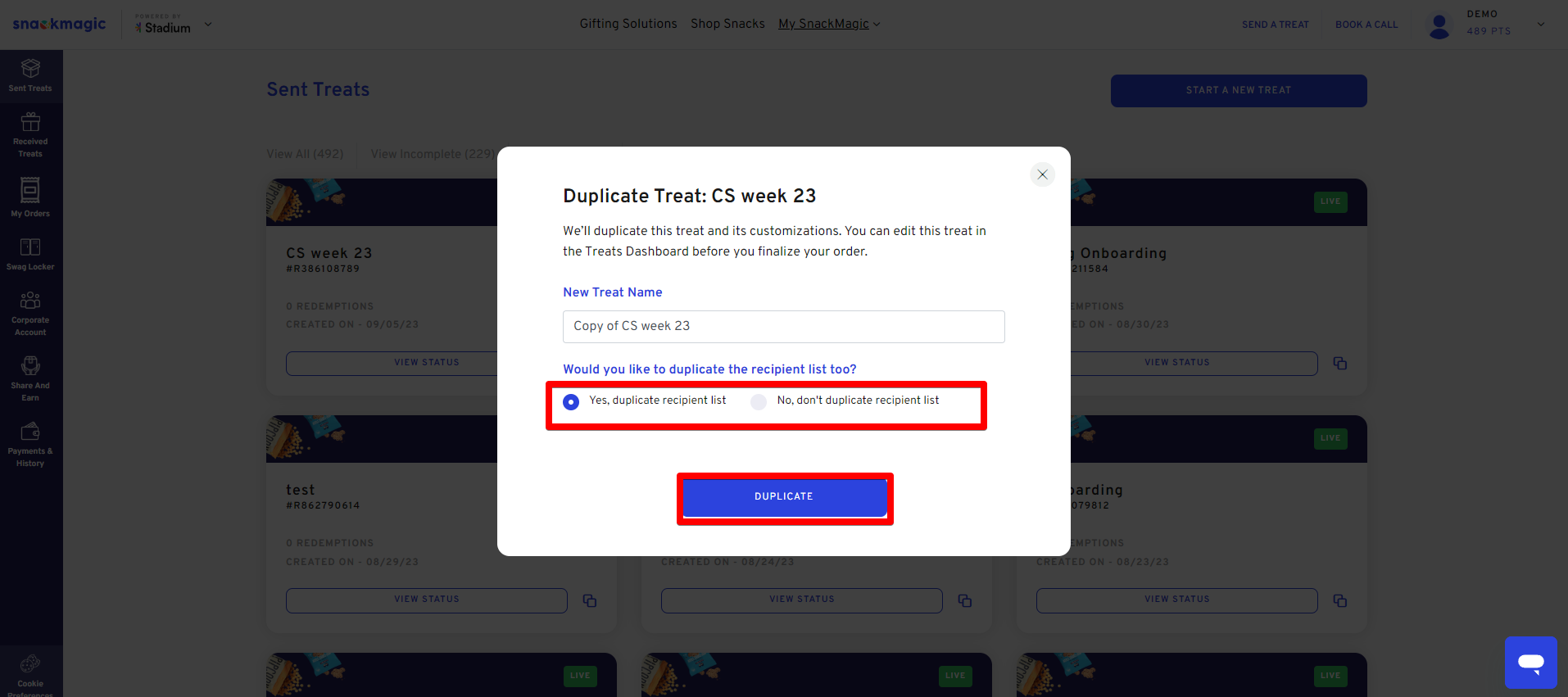 How to Duplicate an Order – SnackMagic